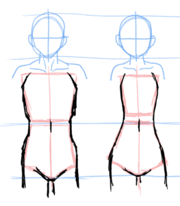 男女の骨格の違いを意識して胸から腰までの胴体のイラストを描いてみよう | 妖怪先生の楽しい初心者教室